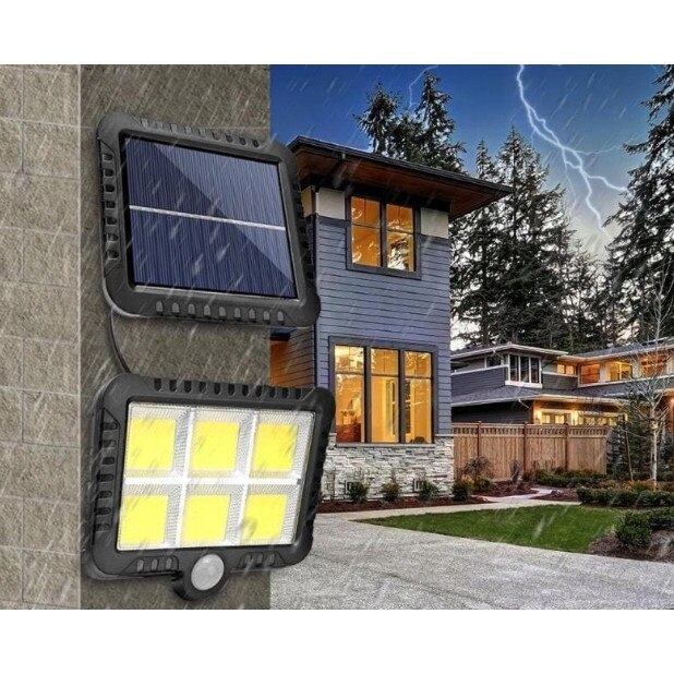 Lampa solara NYTRO F100, LED COB, Senzor lumina, 1200mAh, Panou solar ...