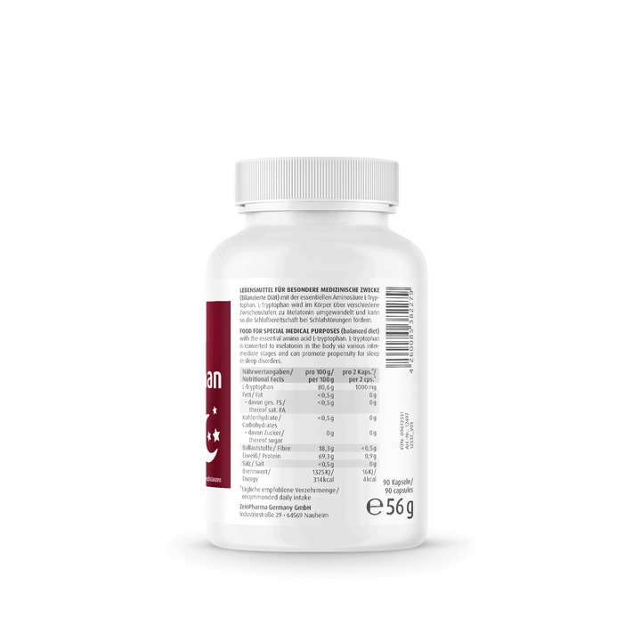L-Triptofan 500mg L-Triptofan, Zein Pharma, 90 Capsule - eMAG.ro