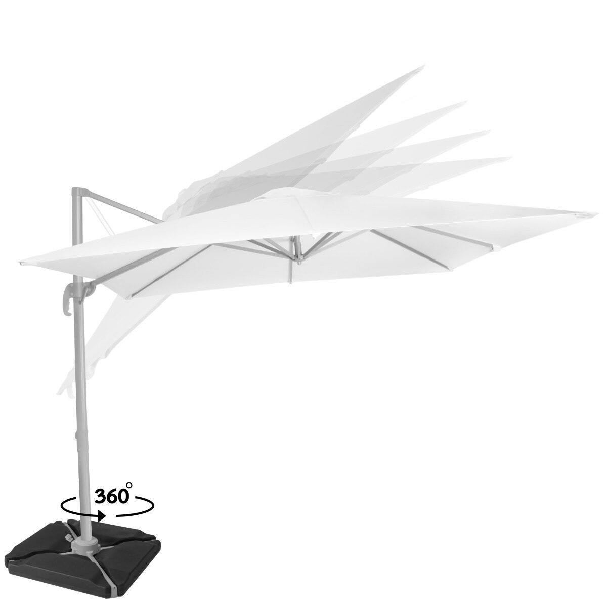 Umbrela de soare in consola VONROC, GP506XX_WHITE_C2, 300cm, premium ...