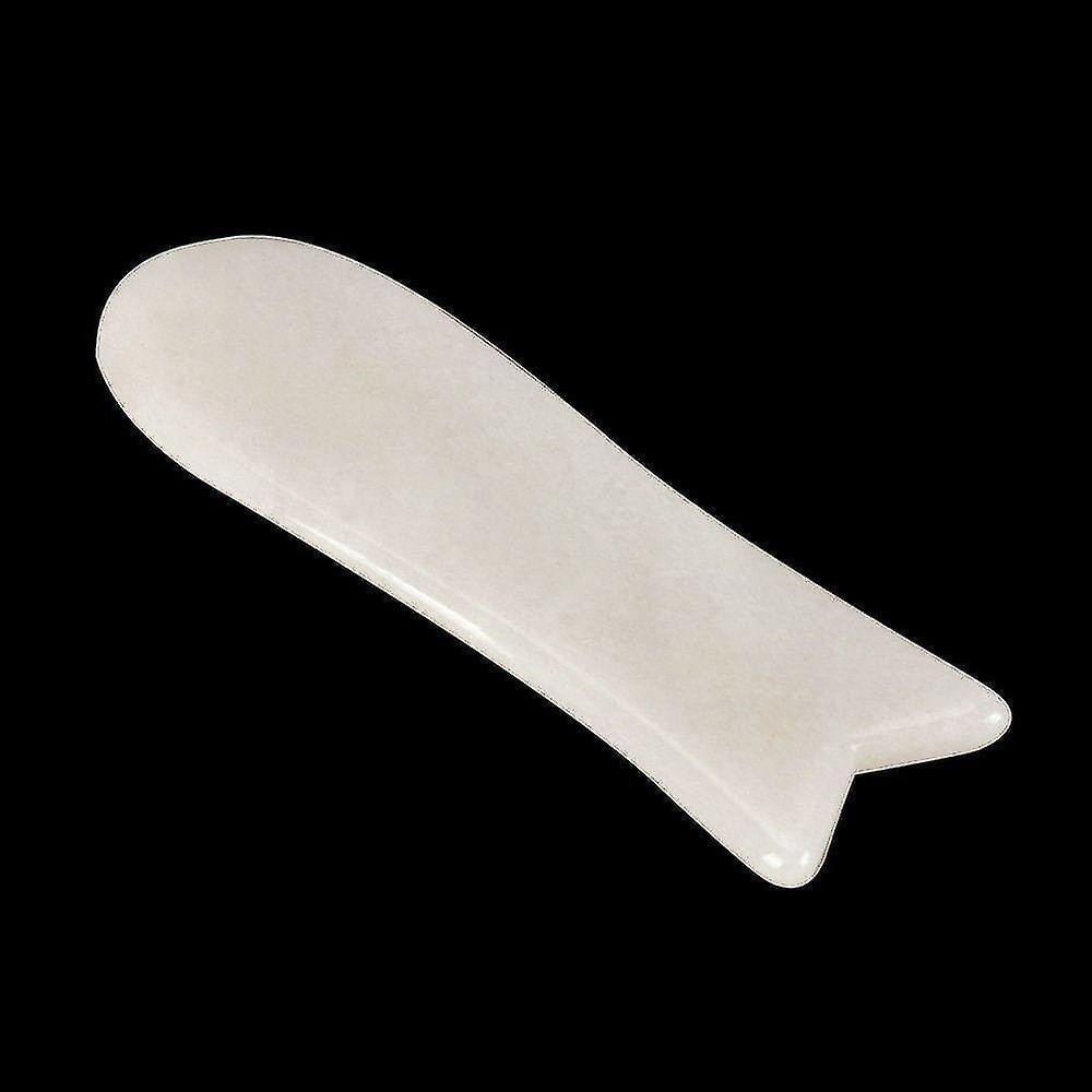 Piatra Gua Sha din Jad Alb pentru masaj Forma De Peste 11,5 cm, Sela ...