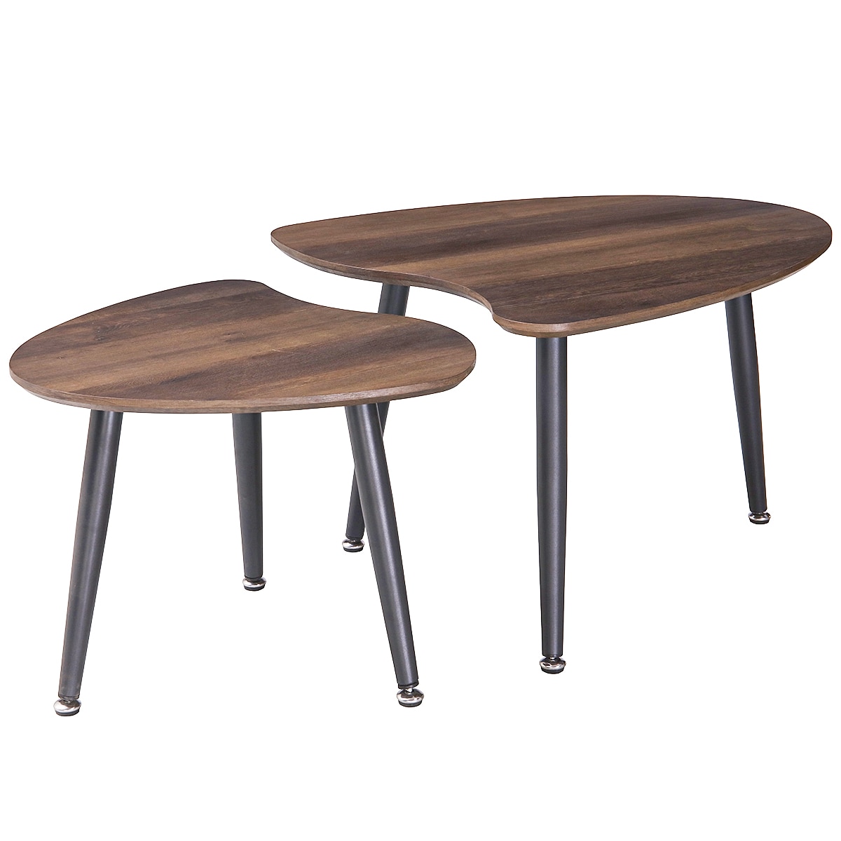 Set 2 masute de cafea, stil modern, Naimeed 636, Stejar Inchis - eMAG.ro
