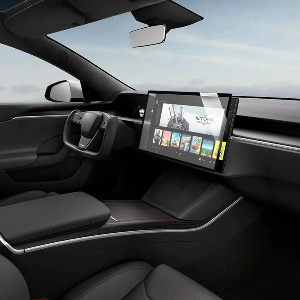 Set 2 folii protectie ecrane Tesla Model S/X, ecran principal 17" si ...