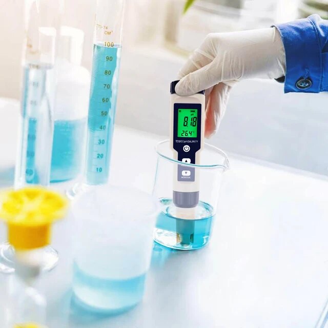 Aparat de masurat calitate apa 5-in-1, PH, salinitate, TDS, EC ...