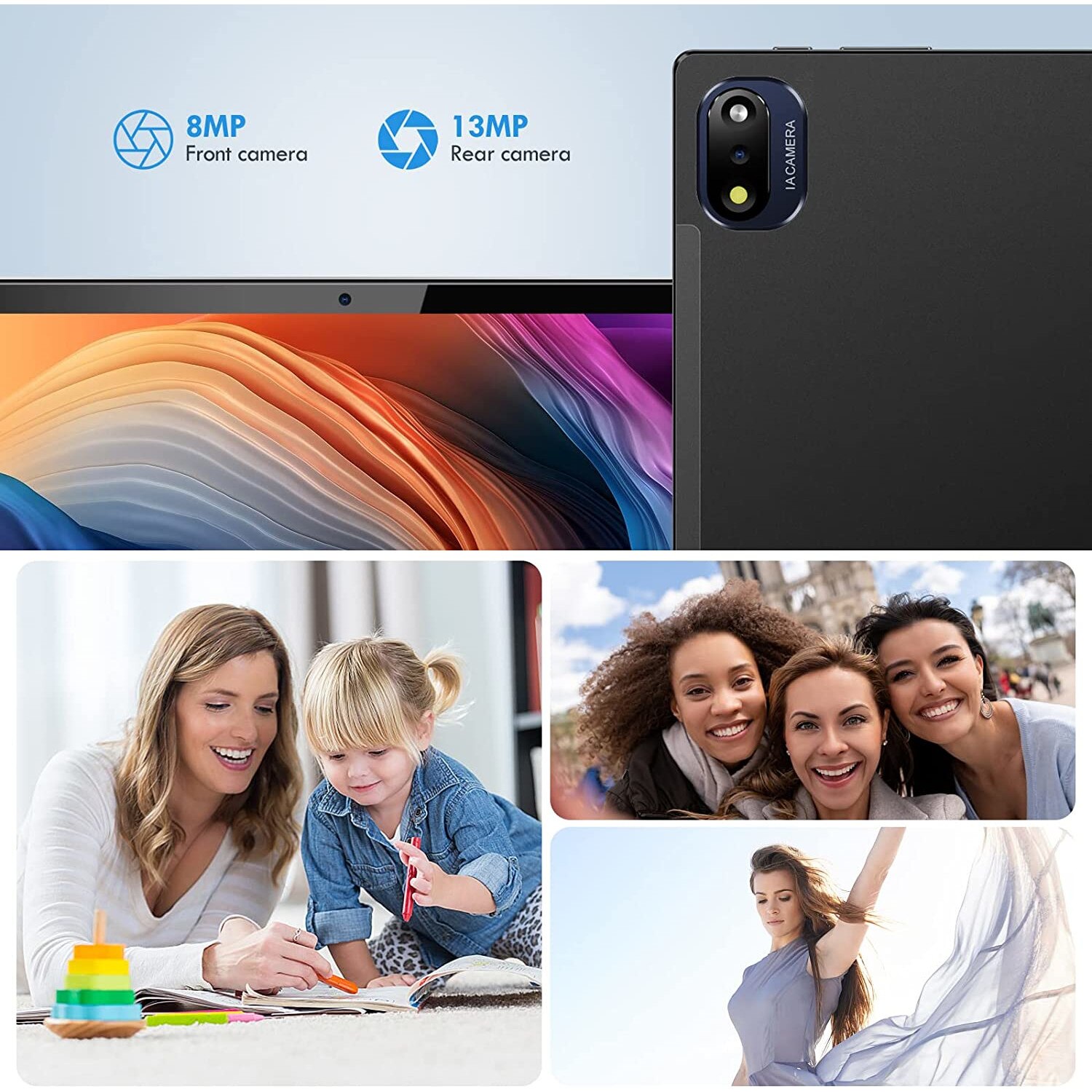 Tableta BRILLAR T16 de 10 inci, Android 13, Opt-nuclee, 12GB RAM+128GB ...