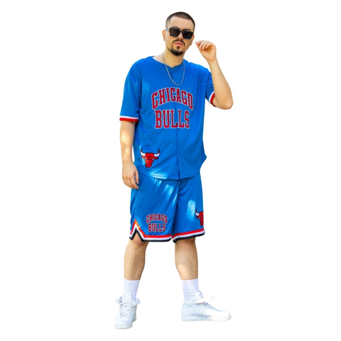 Compleu barbati Bulls, Logo brodat, Poliester, XXL, Albastru - eMAG.ro