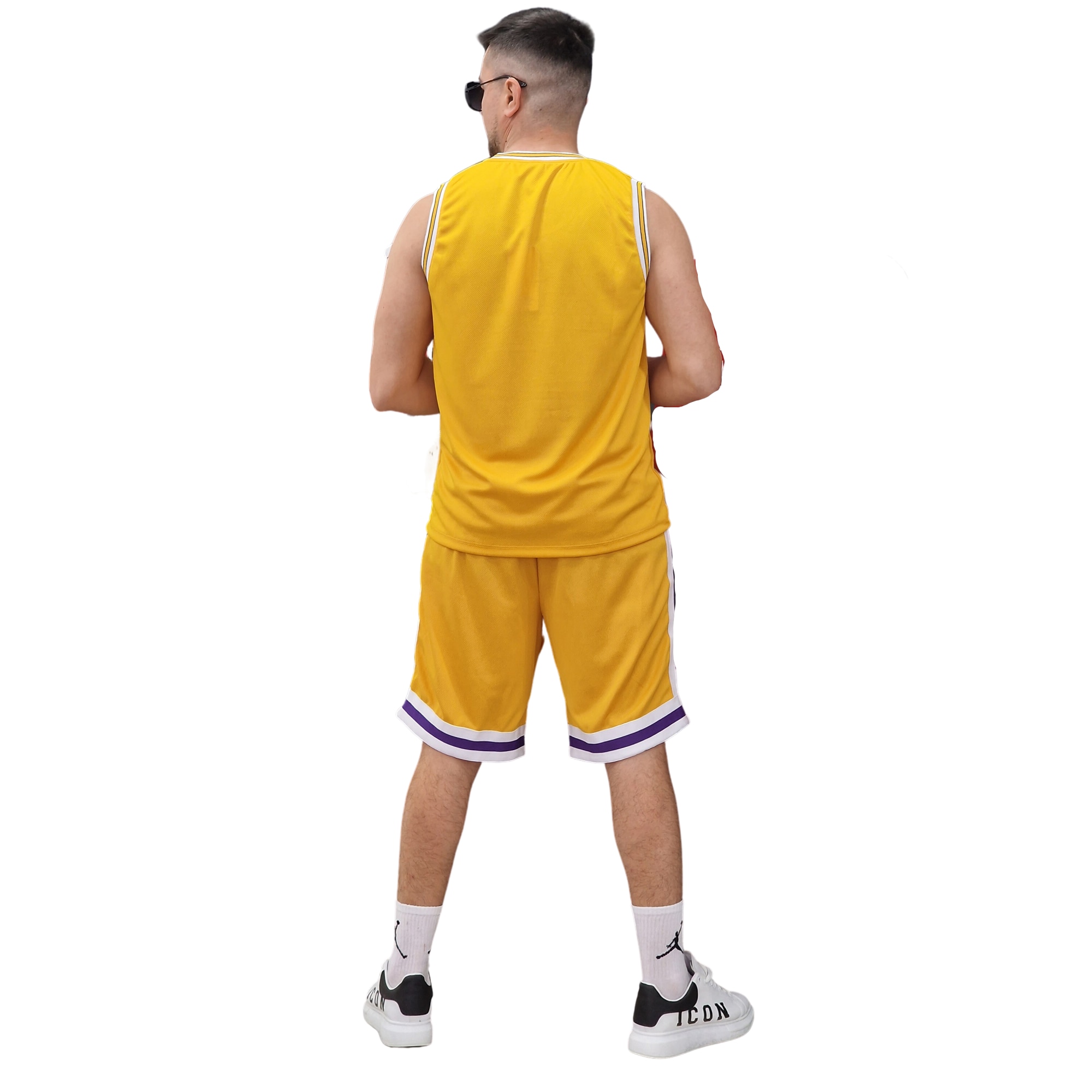 Compleu barbati Lakers, Logo brodat si printat, Poliester, XXL, Galben ...