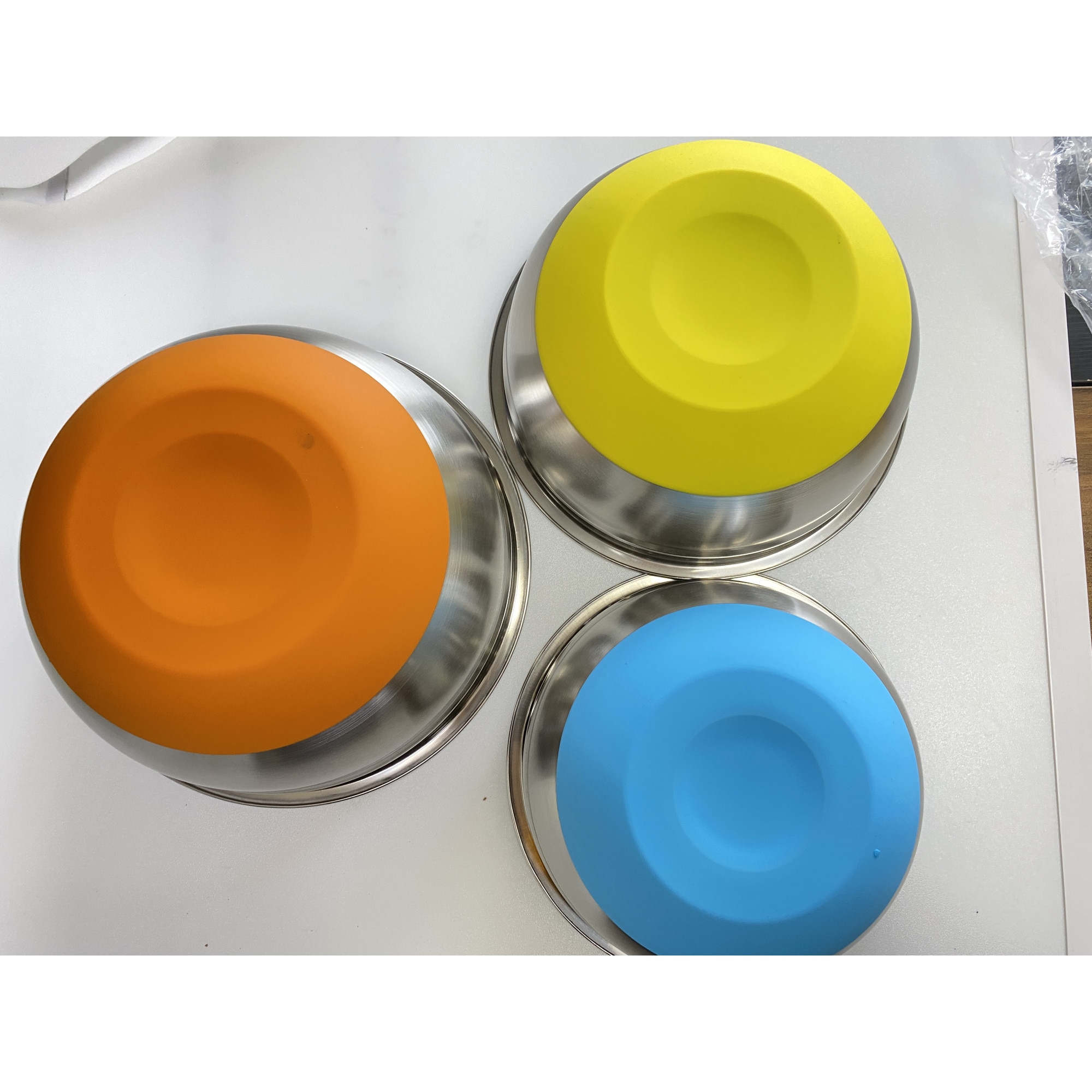 Set 3 Castroane cu Capace Colorate si Coastere, Bukate, Inox, 6 piese ...