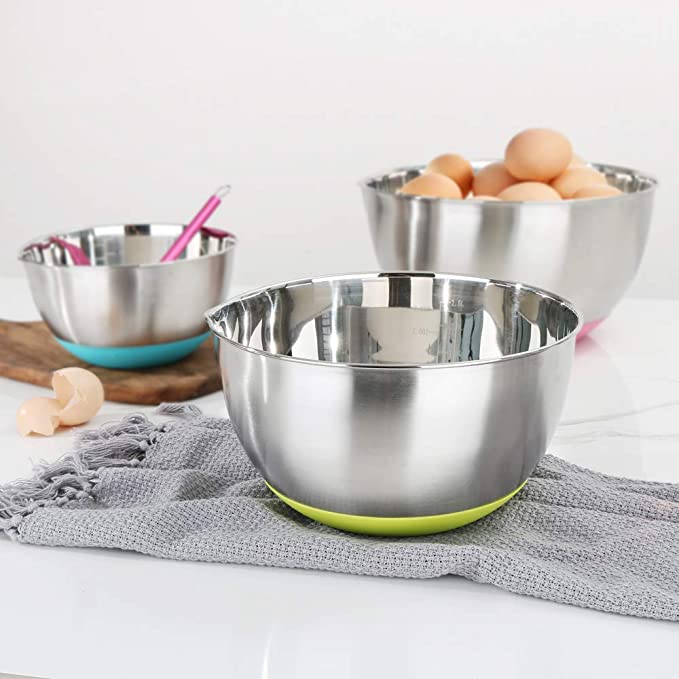 Set 3 Castroane cu Capace Colorate si Coastere, Bukate, Inox, 9 piese ...