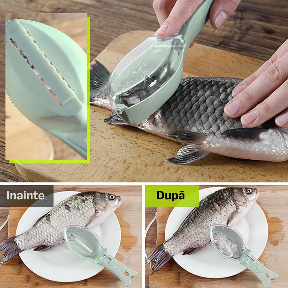 Dispozitiv de curatat Solzi de Peste cu capac, Bukate, Verde pal ...