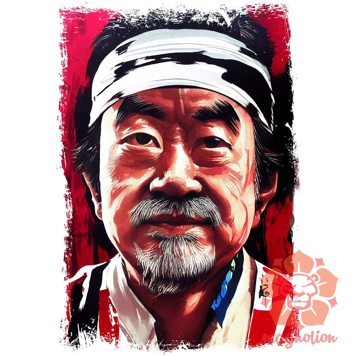 Fekete-piros Mr Miyagi rajz férfi póló, Égkék, M - eMAG.hu