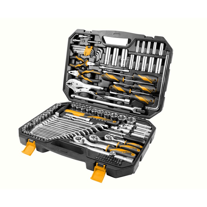 Set de chei si unelte 137 buc, Cr-V, Tolsen - eMAG.ro