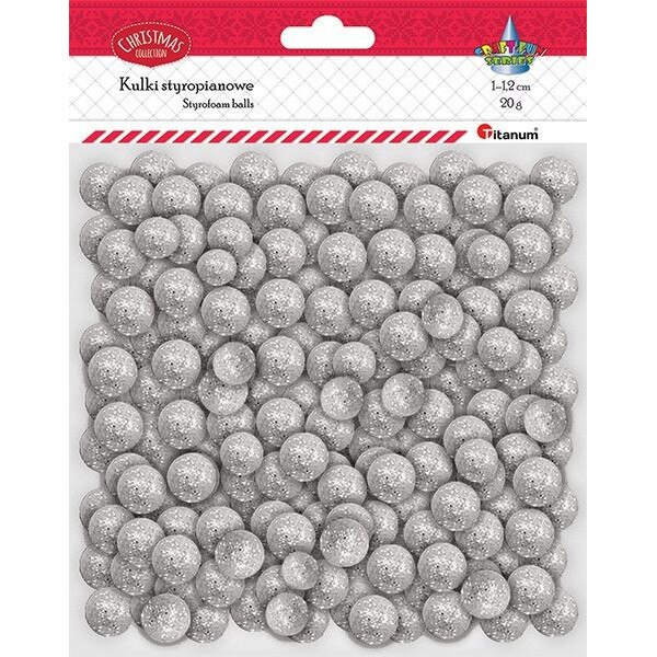 Set bile decorative, Titanum, Polistiren, 20 g, Argintiu - eMAG.ro