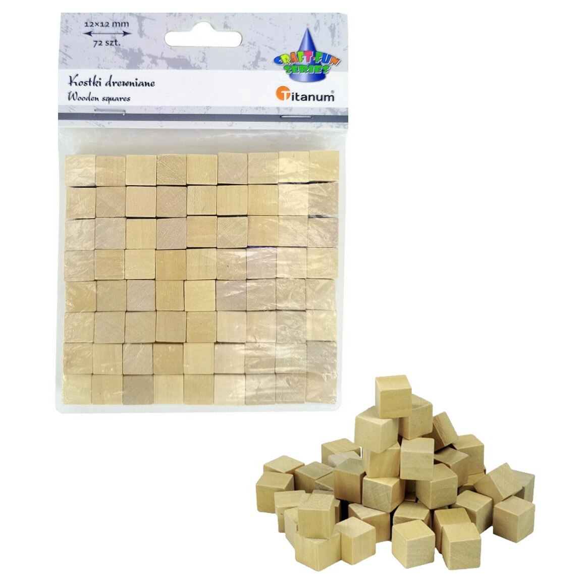 Set cuburi de lemn Titanum, 12x12mm, 72 buc - eMAG.ro