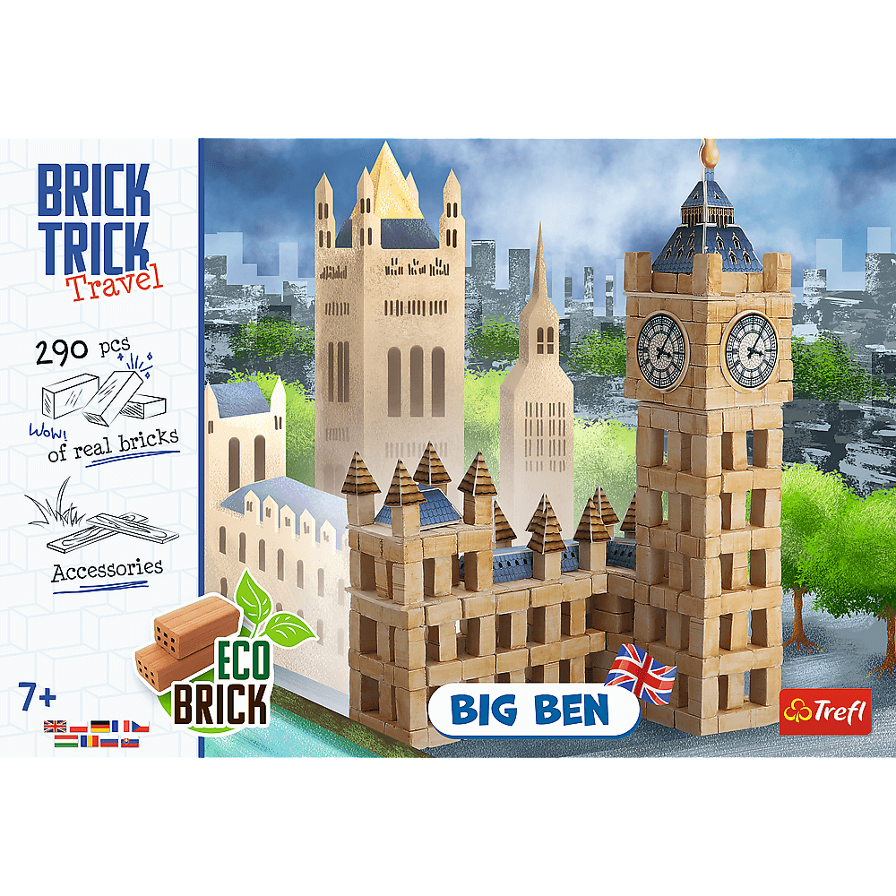 Blocuri constructie Brick Trick - Big Ben, Trefl, Caramida, 290+ piese ...