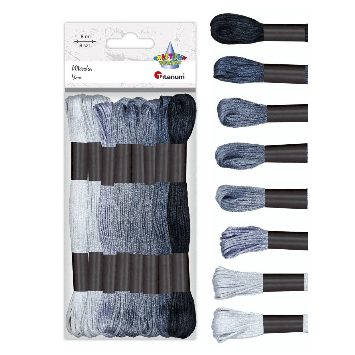 Set 8 x ata mouline, Titanum Craft-Fun Series, 8m, tonuri de gri - eMAG.ro