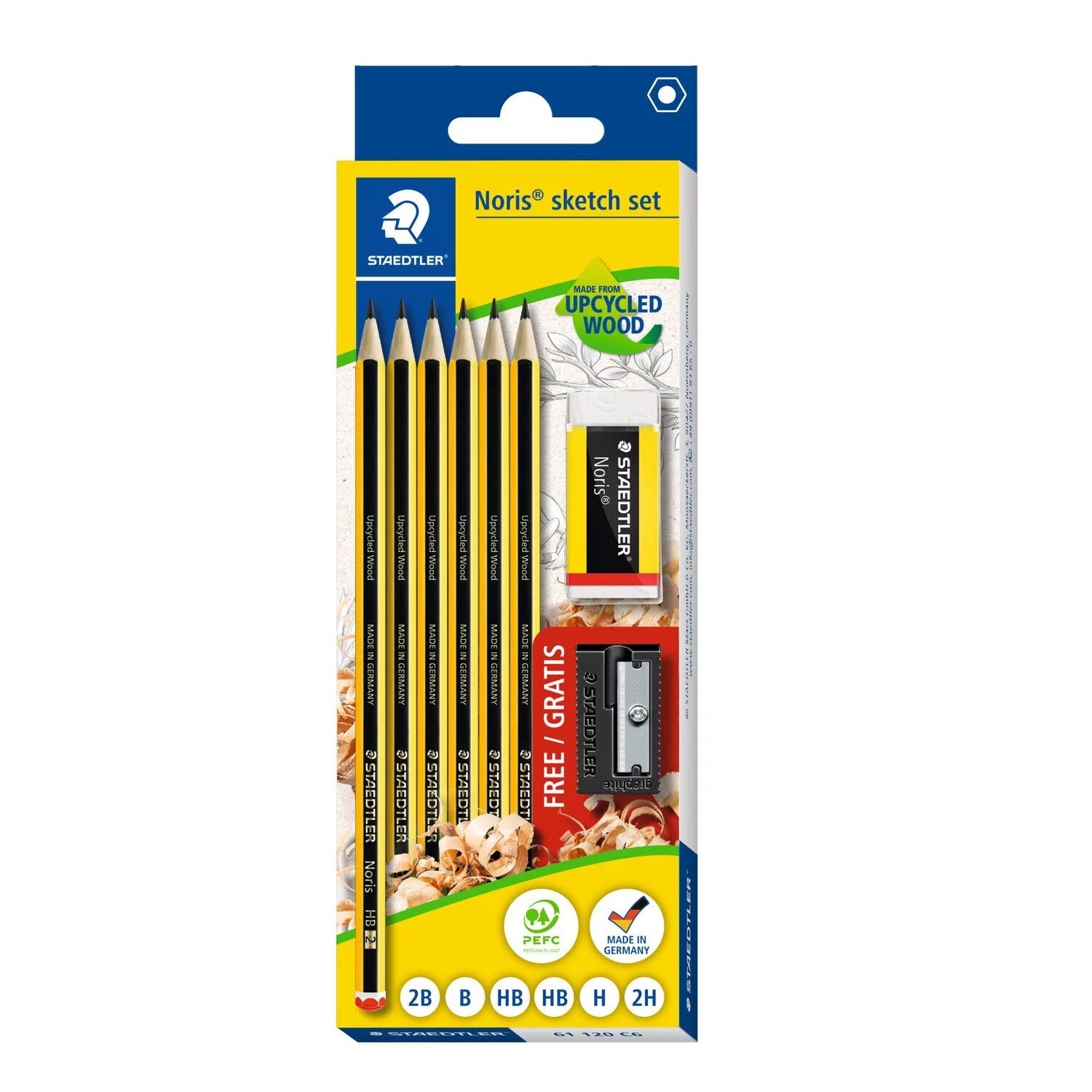 Set de 6 creioane cu ascutitoare si radiera, Noris Staedtler - eMAG.ro