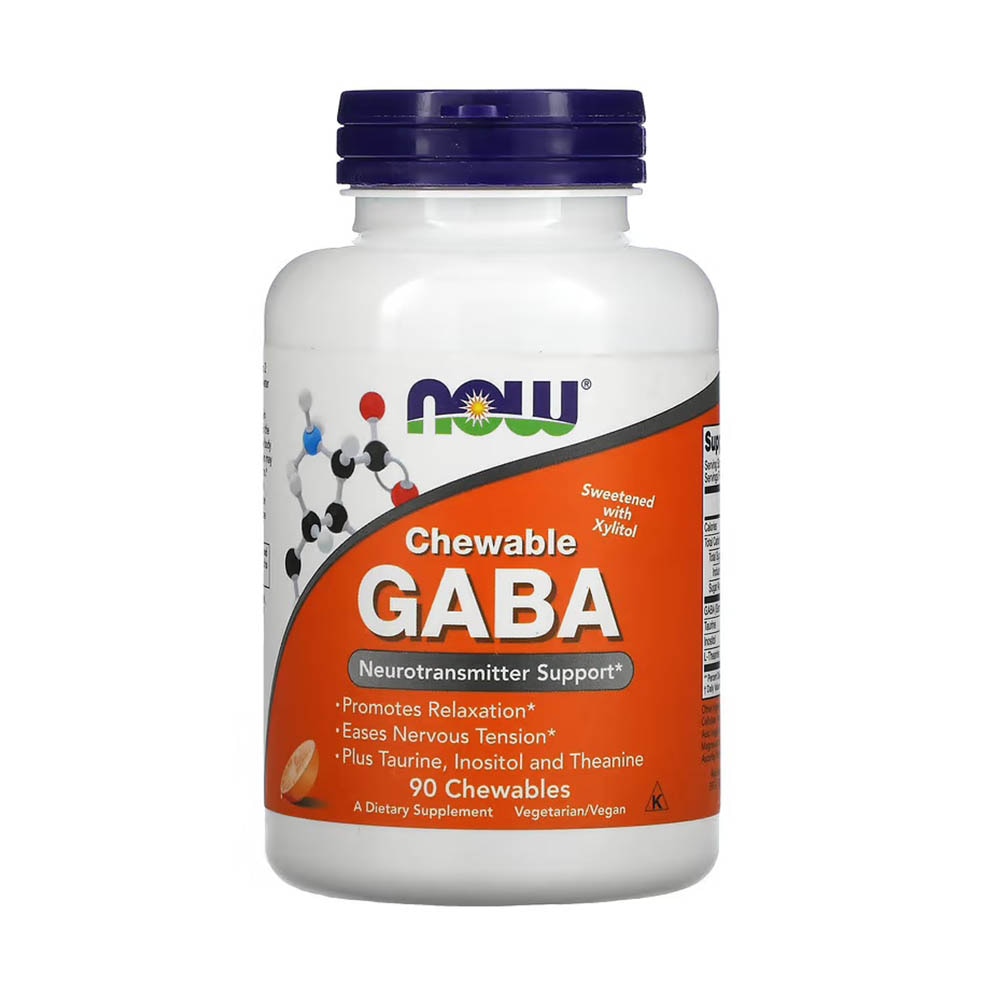 GABA Chewable Plus Taurine, Inositol and L-Theanine, Now Foods, 90 tablete masticabile - eMAG.ro