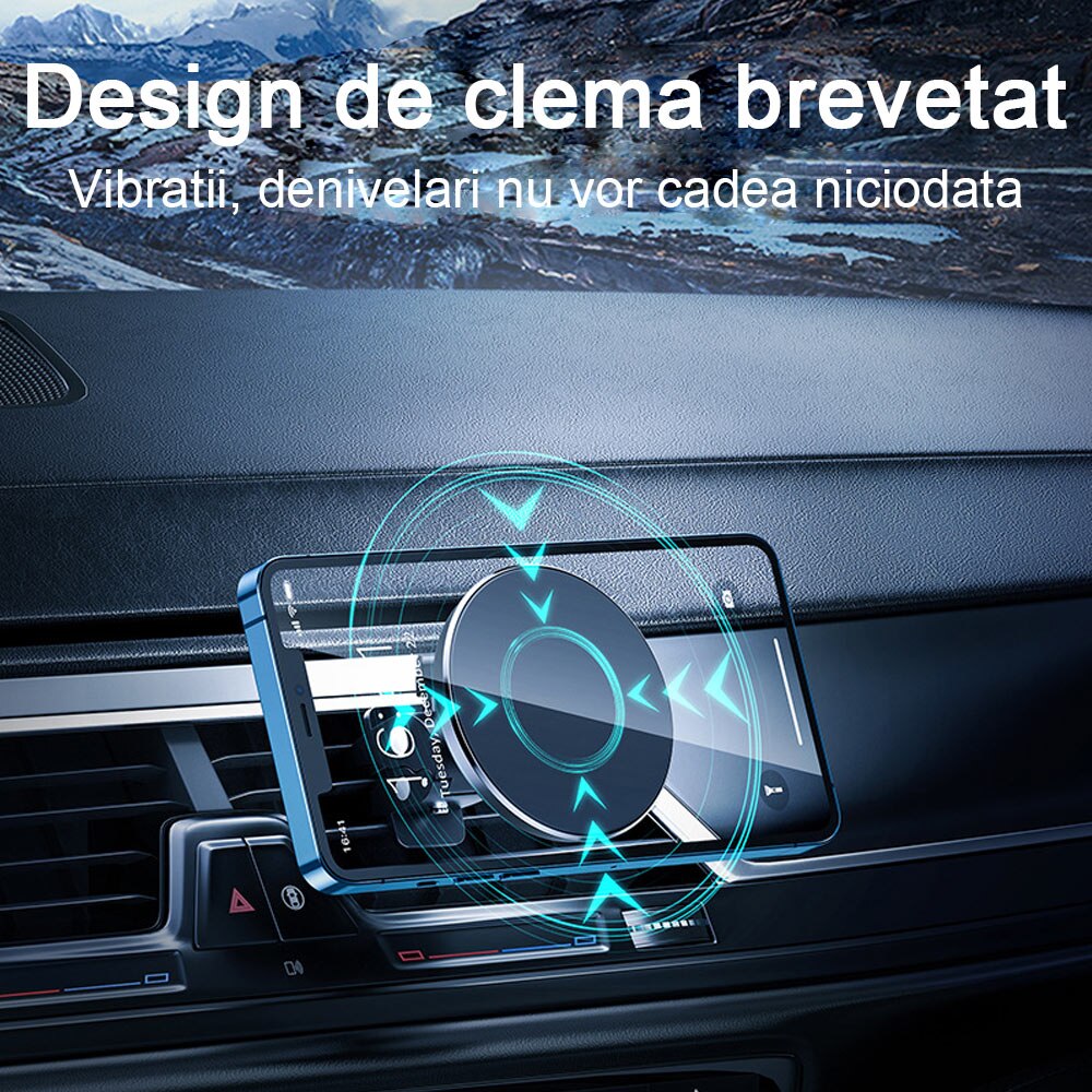 Suport auto Magnetic, Vaxiuja, MagSafe pentru iPhone 12, Incarcare ...