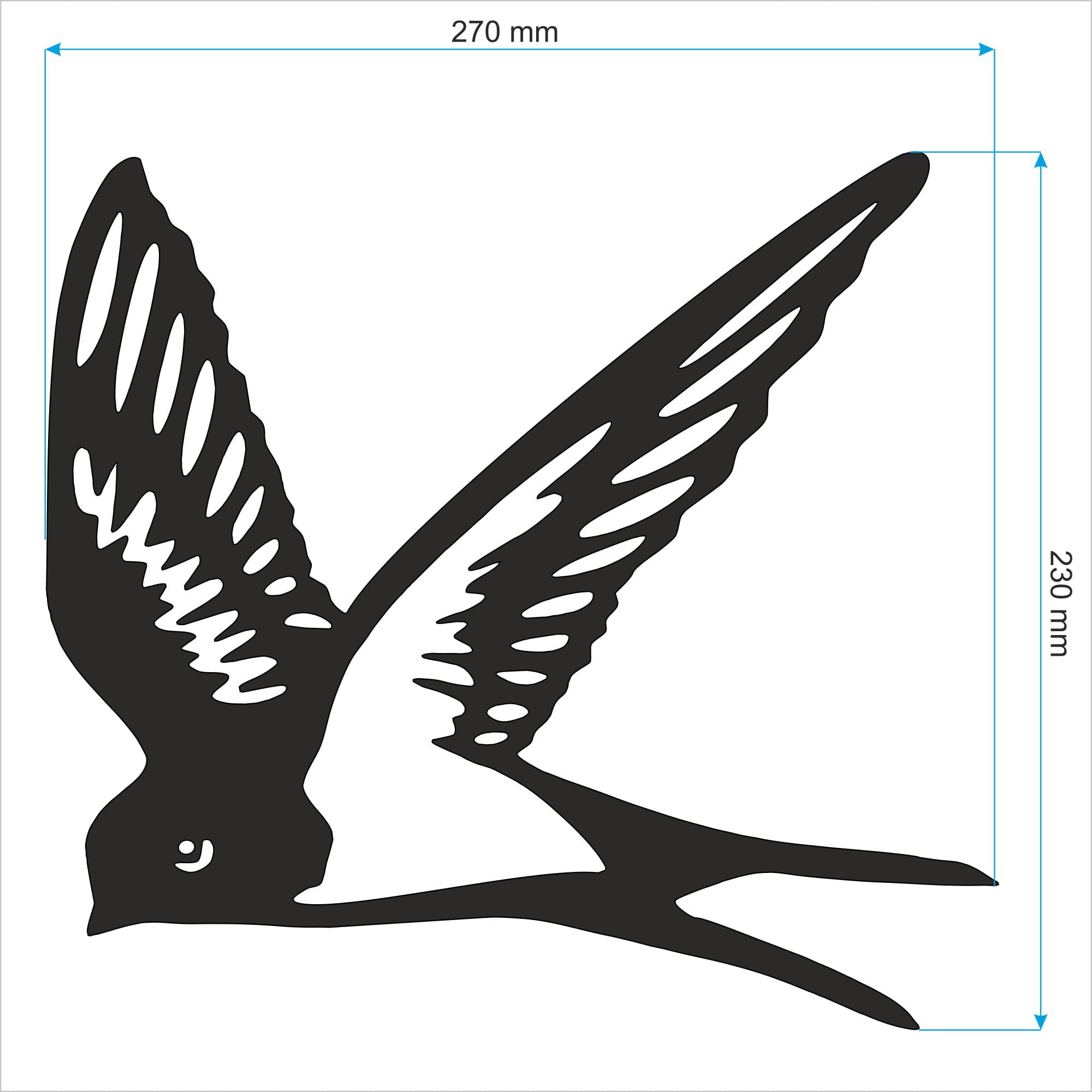 Set 2 autocolante model randunele, Kornik, Pasla, 27 x 23 cm, Negru ...