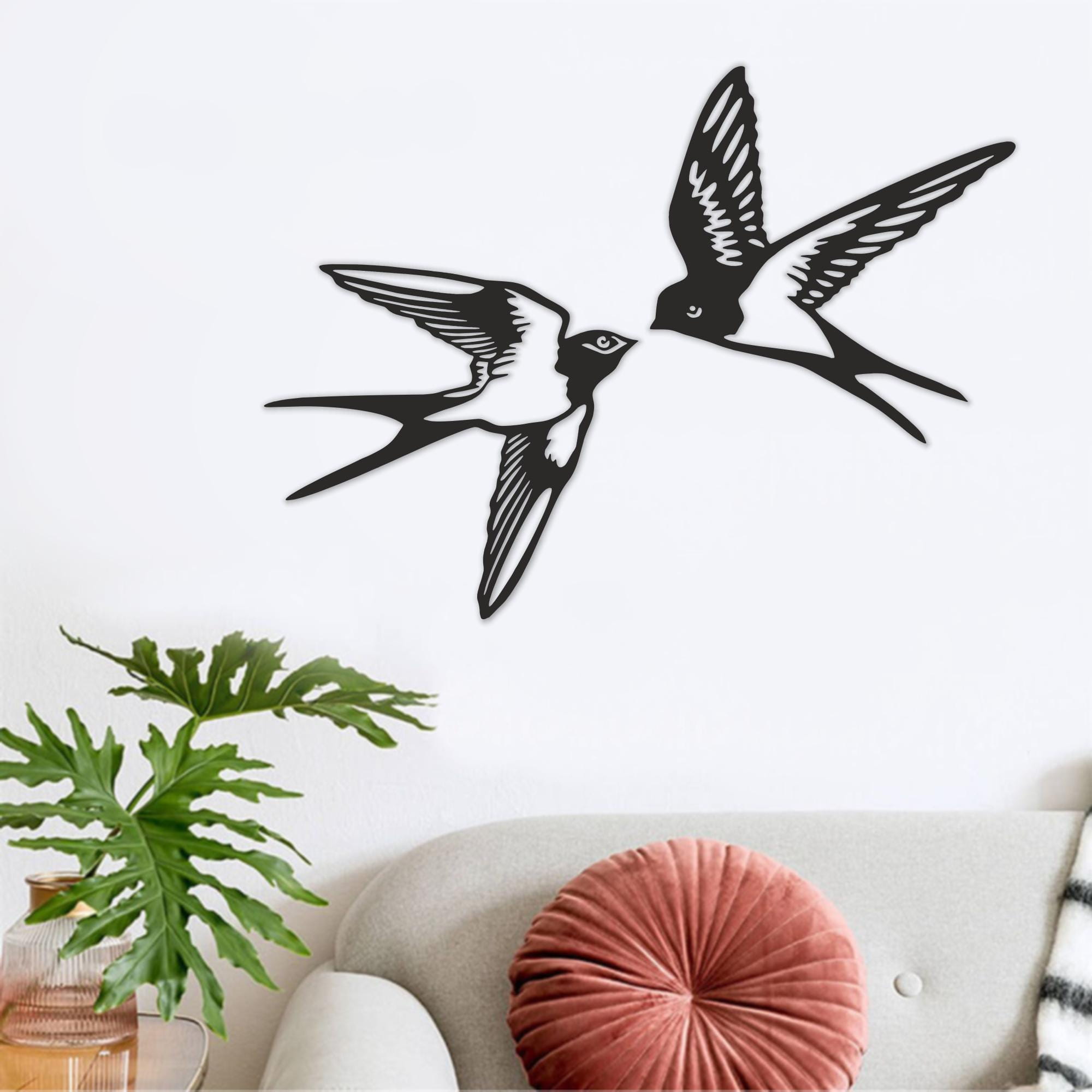 Set 2 autocolante model randunele, Kornik, Pasla, 27 x 23 cm, Negru ...