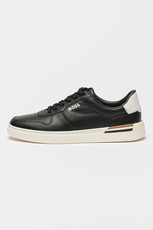 BOSS, Pantofi sport de piele Clint Tenn, Negru, 40 - eMAG.ro