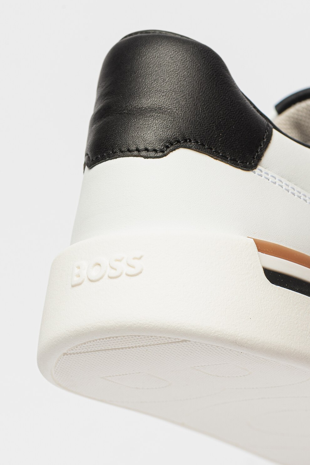 BOSS, Pantofi sport de piele Clint Tenn, Alb, 40 - eMAG.ro