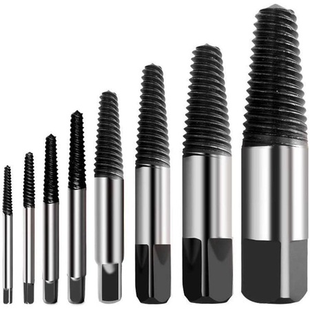 Set 8 bucati extractor de suruburi, Otel inoxidabil, Negru/Argintiu ...