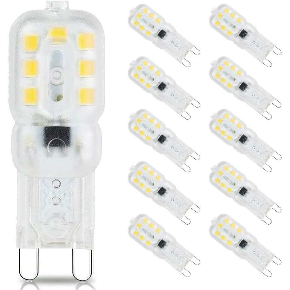 Set 10 becuri LED G9, 3W, Alb rece 6000K, AC 220V, Alb - eMAG.ro