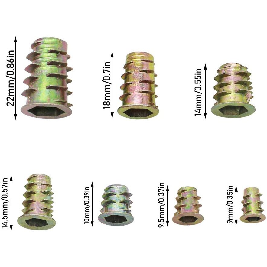 Set piulite hexagonale pentru mobilier, Otel carbon, 100 buc - eMAG.ro