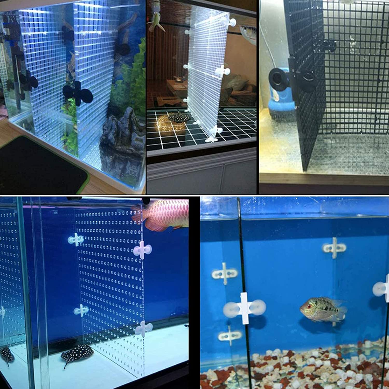 Set 30 suport de separare acvariu, Plastic/ Cauciuc, Negru - eMAG.ro