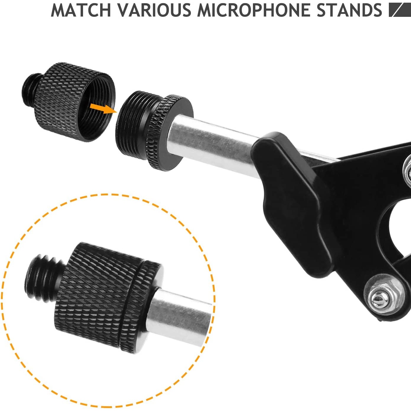 Set Adaptor cu surub cu microfilet 5/8 la 1/4 si adaptor 5/8 la 3/8 ...