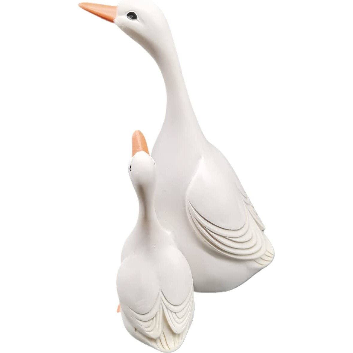 Figurina rata si ratusca, Rasina, 15 x 10 cm, Alb - eMAG.ro