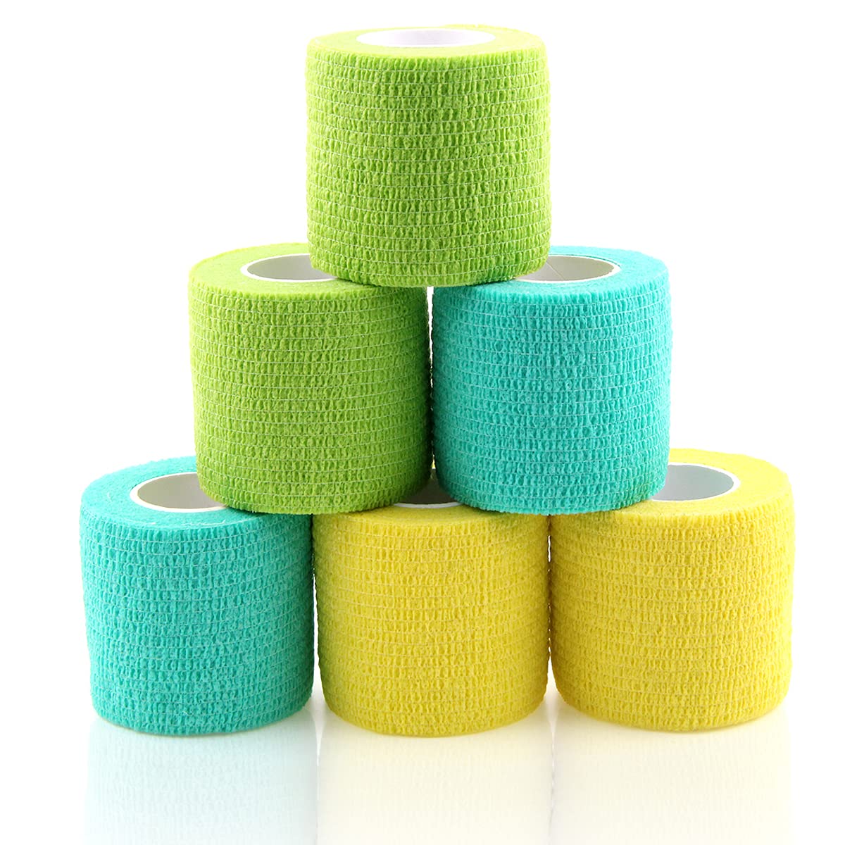 Set 6 bandaje coezive autoadezive, 5 cm, Multicolor - eMAG.ro