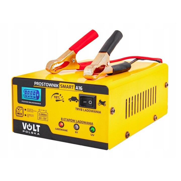 Baterie incarcator smart, VOLT POLSKA, 6V/12V, 15A, Galben - eMAG.ro