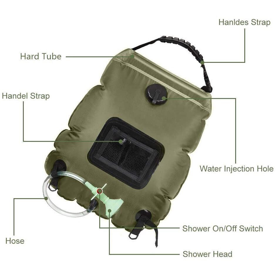 Dus solar camping, PVC, 20 l, Verde - eMAG.ro