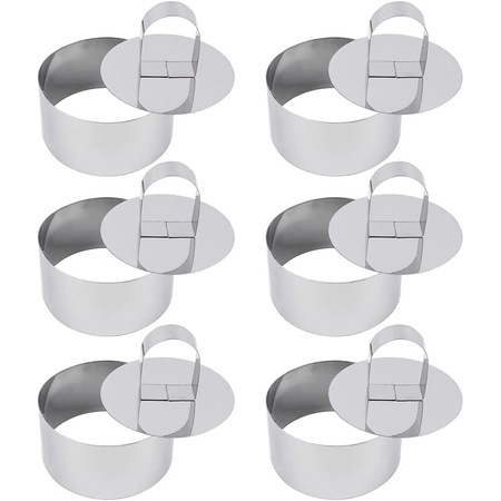 Set 6 Forme rotunde pentru prajituri, 4 * 8 cm, otel inoxidabil - eMAG.ro