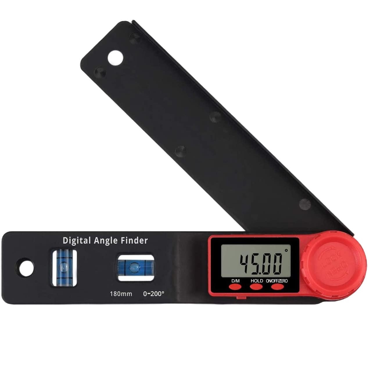 Raportor digital de unghiuri, Afisaj LCD, Nivel orizontal/vertical, 0 ...