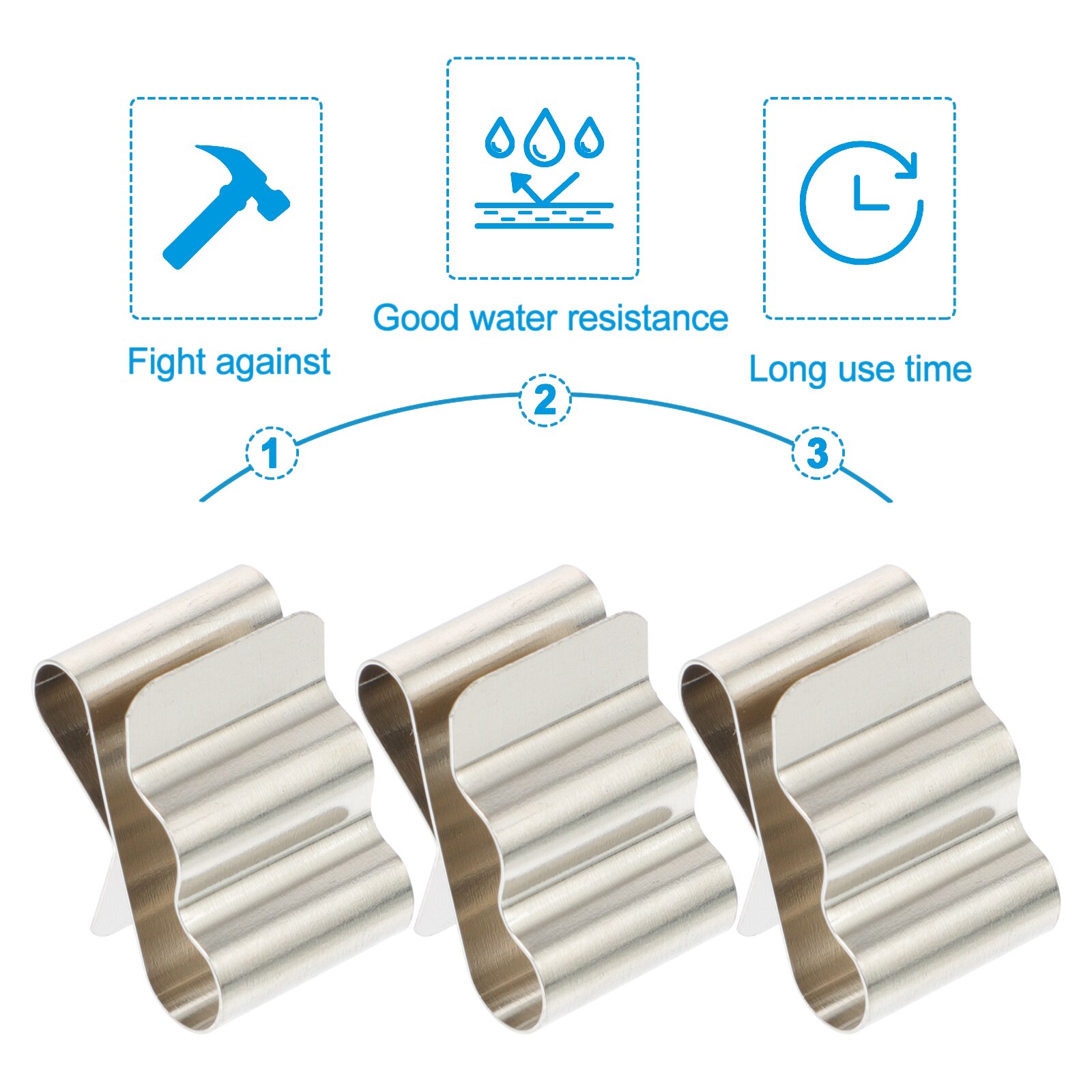 Set 50 cleme cablu panoul solar, Inox, Argintiu - eMAG.ro