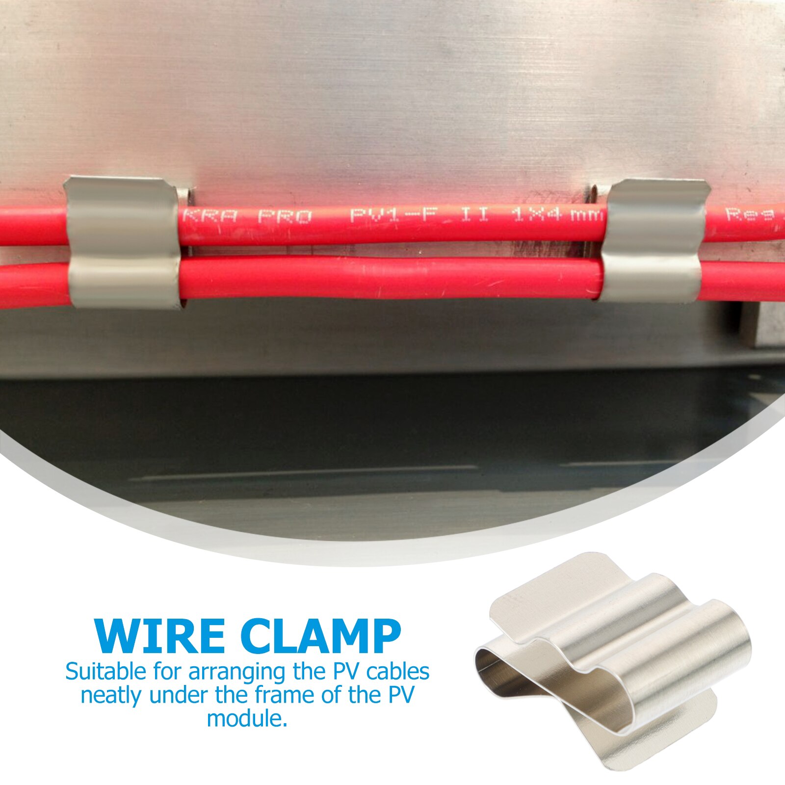 Set 50 cleme cablu panoul solar, Inox, Argintiu - eMAG.ro