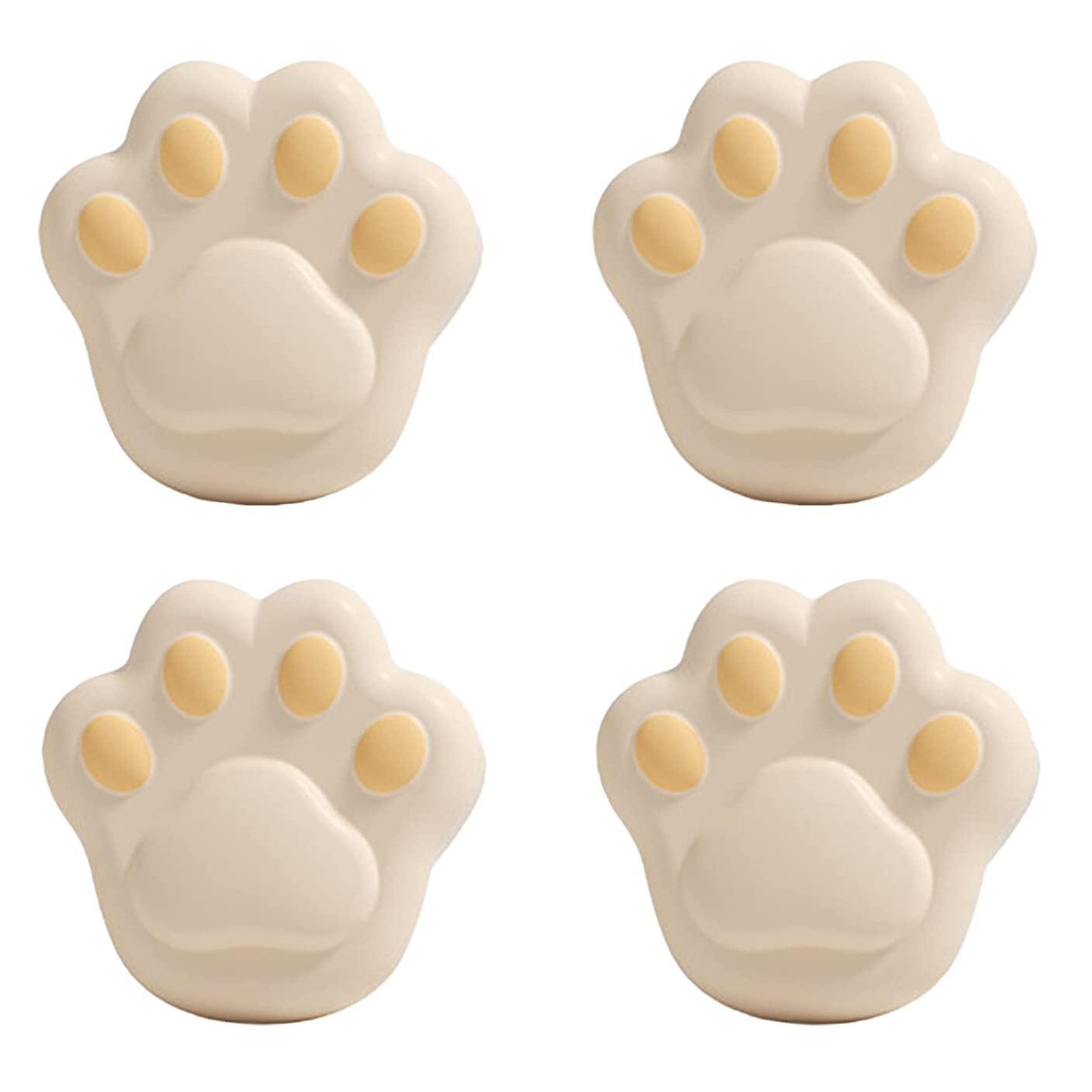 Set 4 protectii colturi, Silicon, In forma de labuta pisica, Portocaliu ...