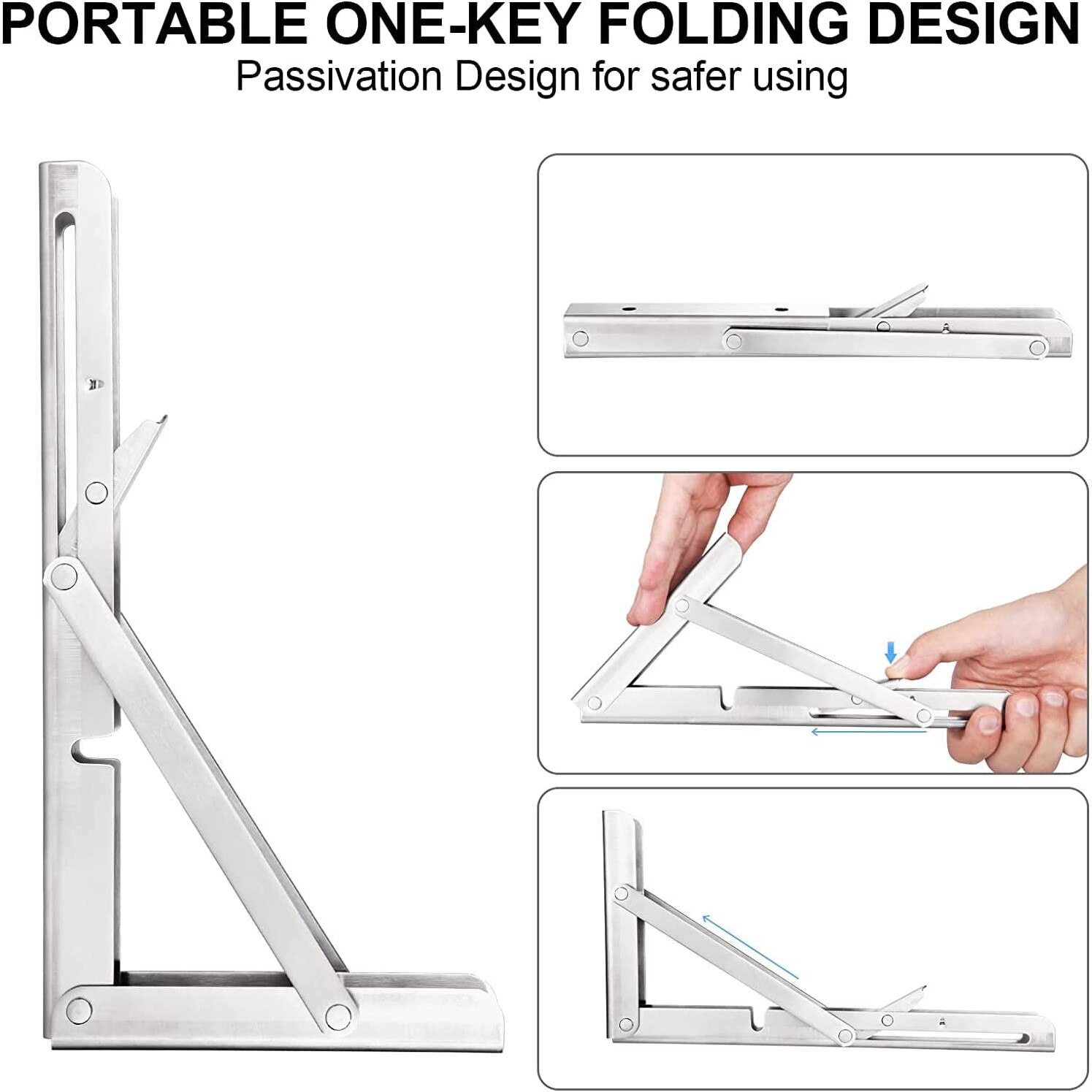 Suport raft rabatabil, din otel inoxidabil, de montat pe perete, pentru ...