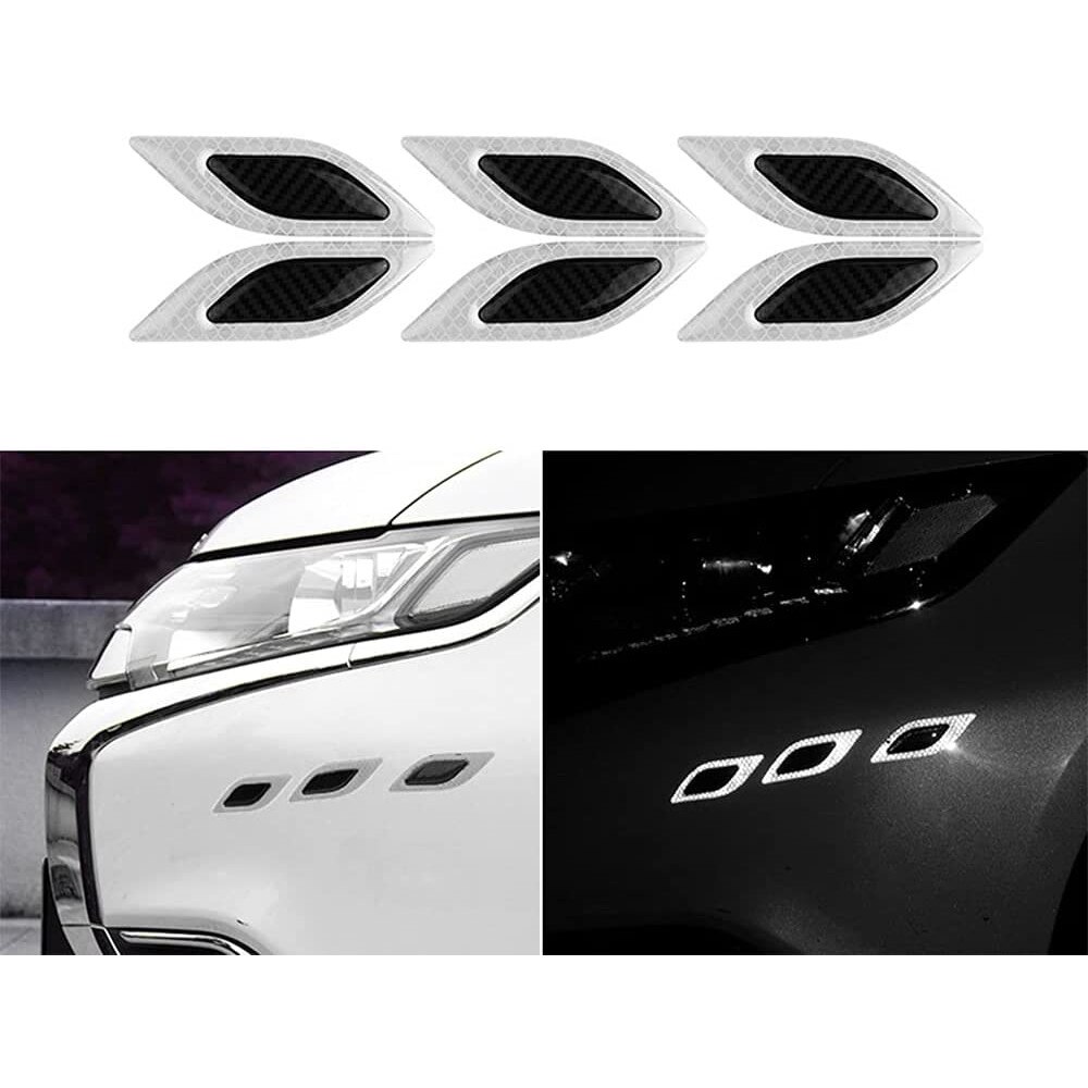 Set 6 autocolante reflectorizante, Negru/Alb - eMAG.ro