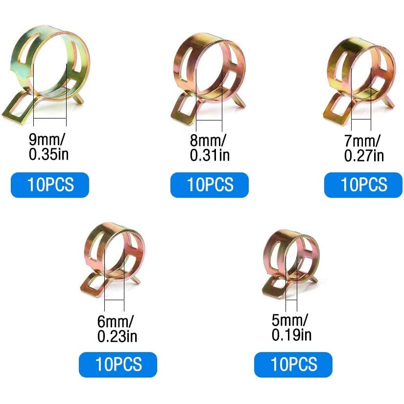 Set 50 coliere pentru furtun cu arc, Otel, 5-9 mm - eMAG.ro