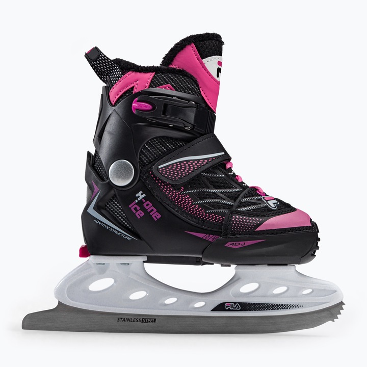 Patine de gheata pentru copii, FILA X-One GL, Negru/Roz, 38EU - eMAG.ro