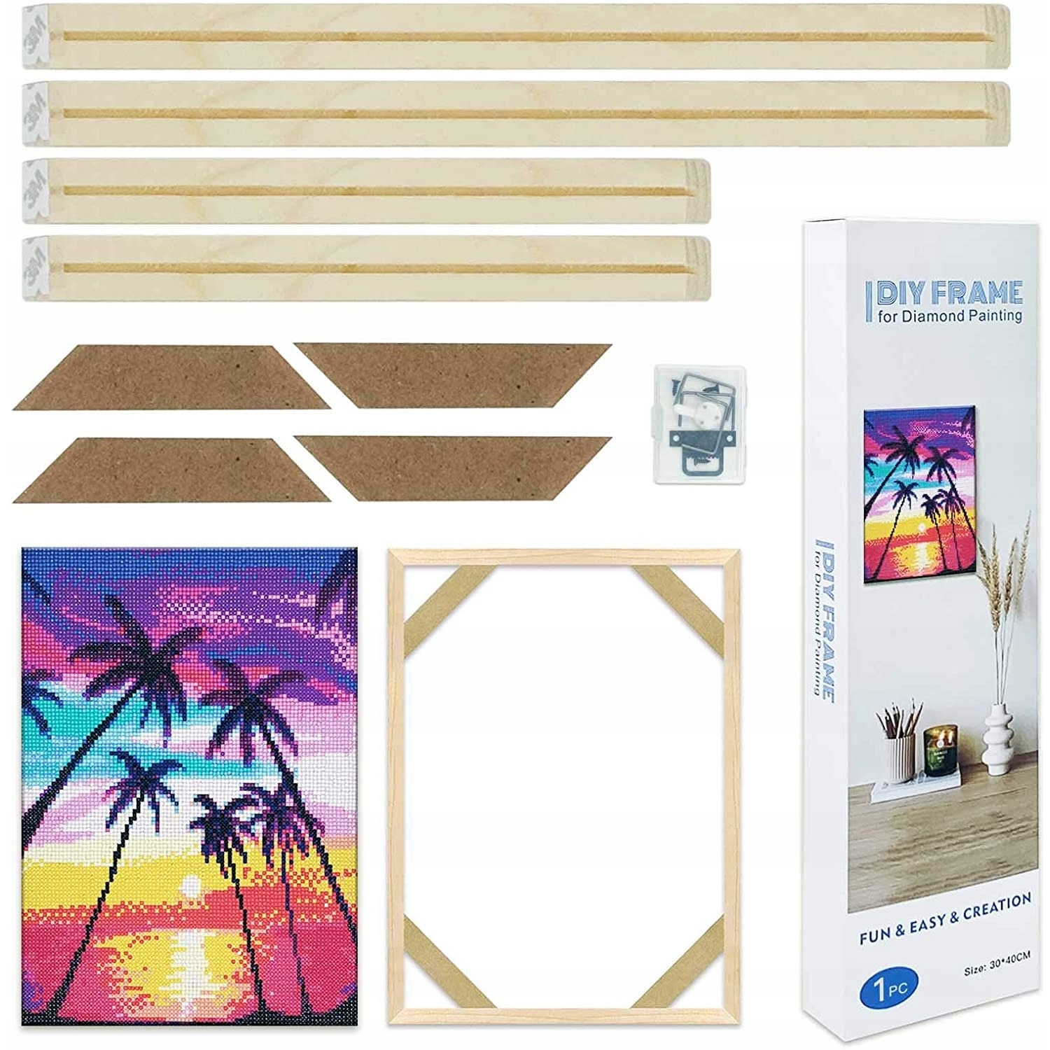 KIt rama, Lemn, 25x35 cm, Natural - eMAG.ro