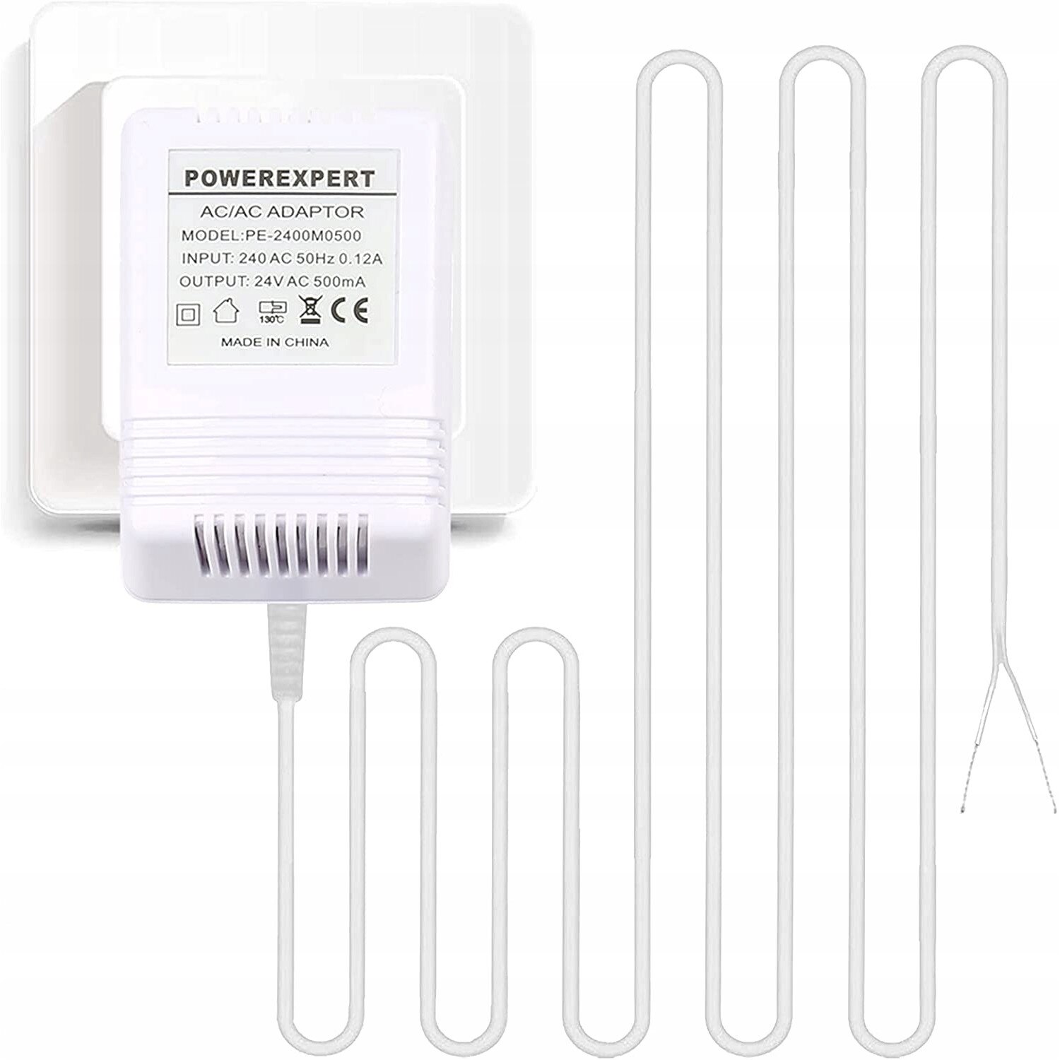 Cablu transformator pentru sonerie, 24 V, 8 m, 120V/230V 50/60Hz, Alb ...