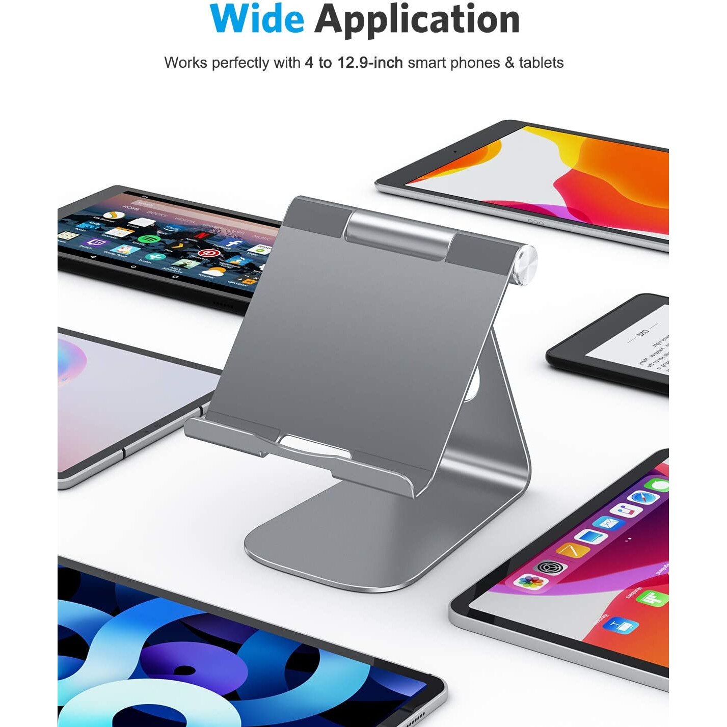 Suport tableta, Aluminiu, 13 inch, Argintiu - eMAG.ro