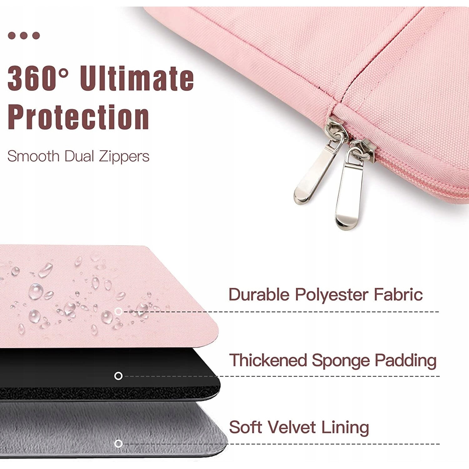 Geanta laptop, 13.3 inch, Poliestre, Roz - eMAG.ro
