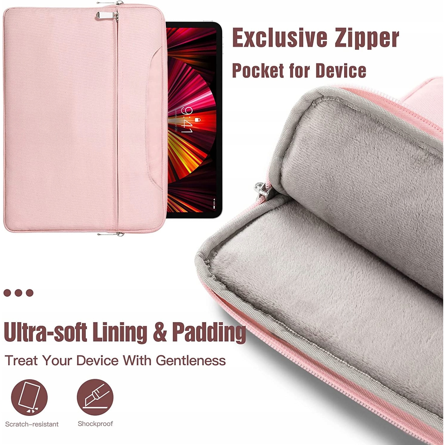 Geanta laptop, 13.3 inch, Poliestre, Roz - eMAG.ro