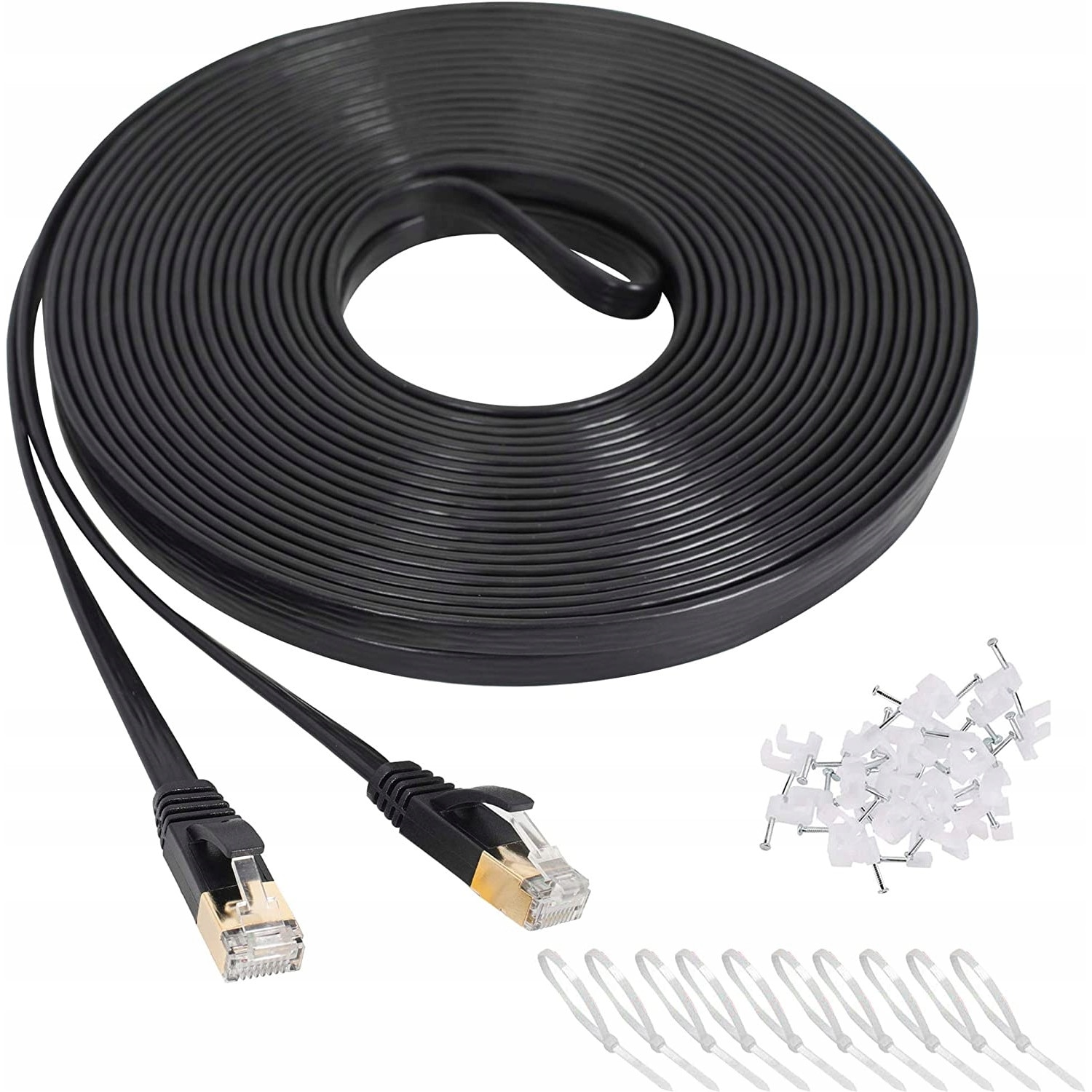 Cablu internet LAN SSTP, 15 m, 600 MHz, 10 Gbps, Negru - eMAG.ro